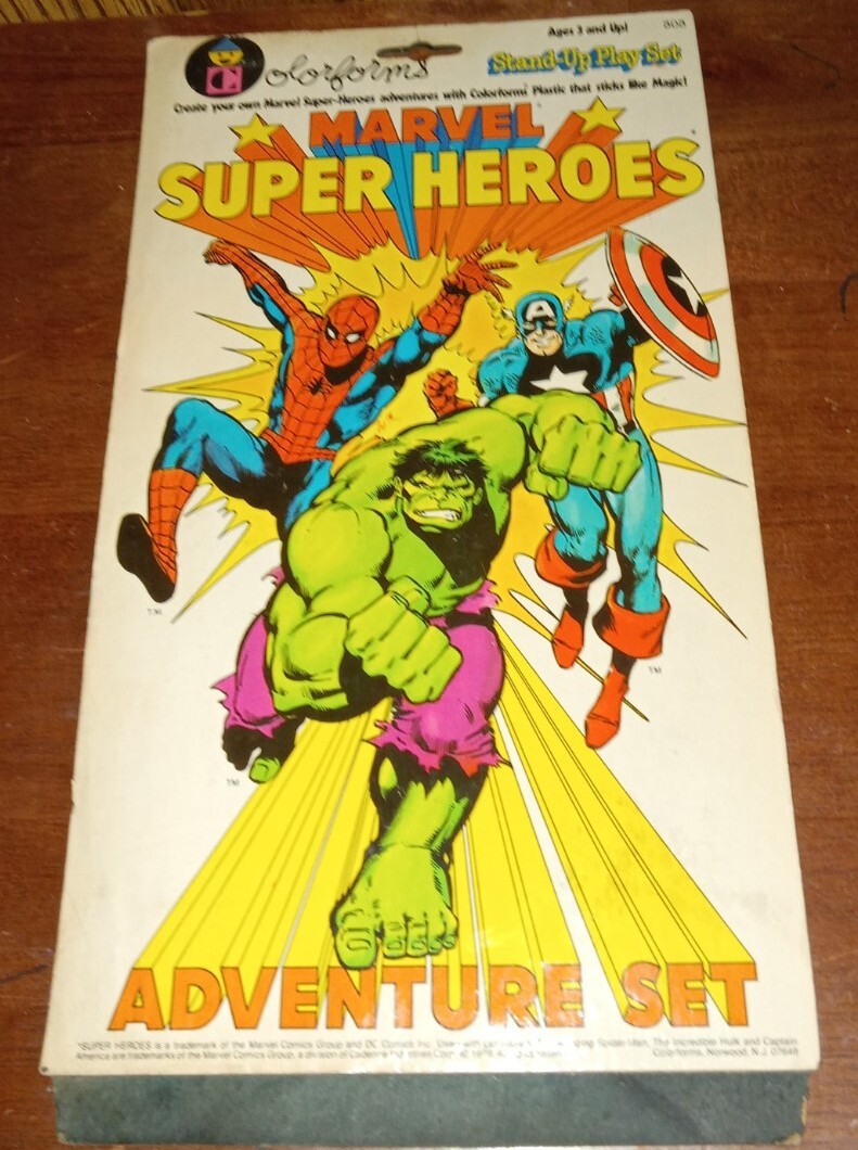 Marvel Super Heroes Colorforms *STAND ONLY* VTG 1979 Hulk Spiderman ...