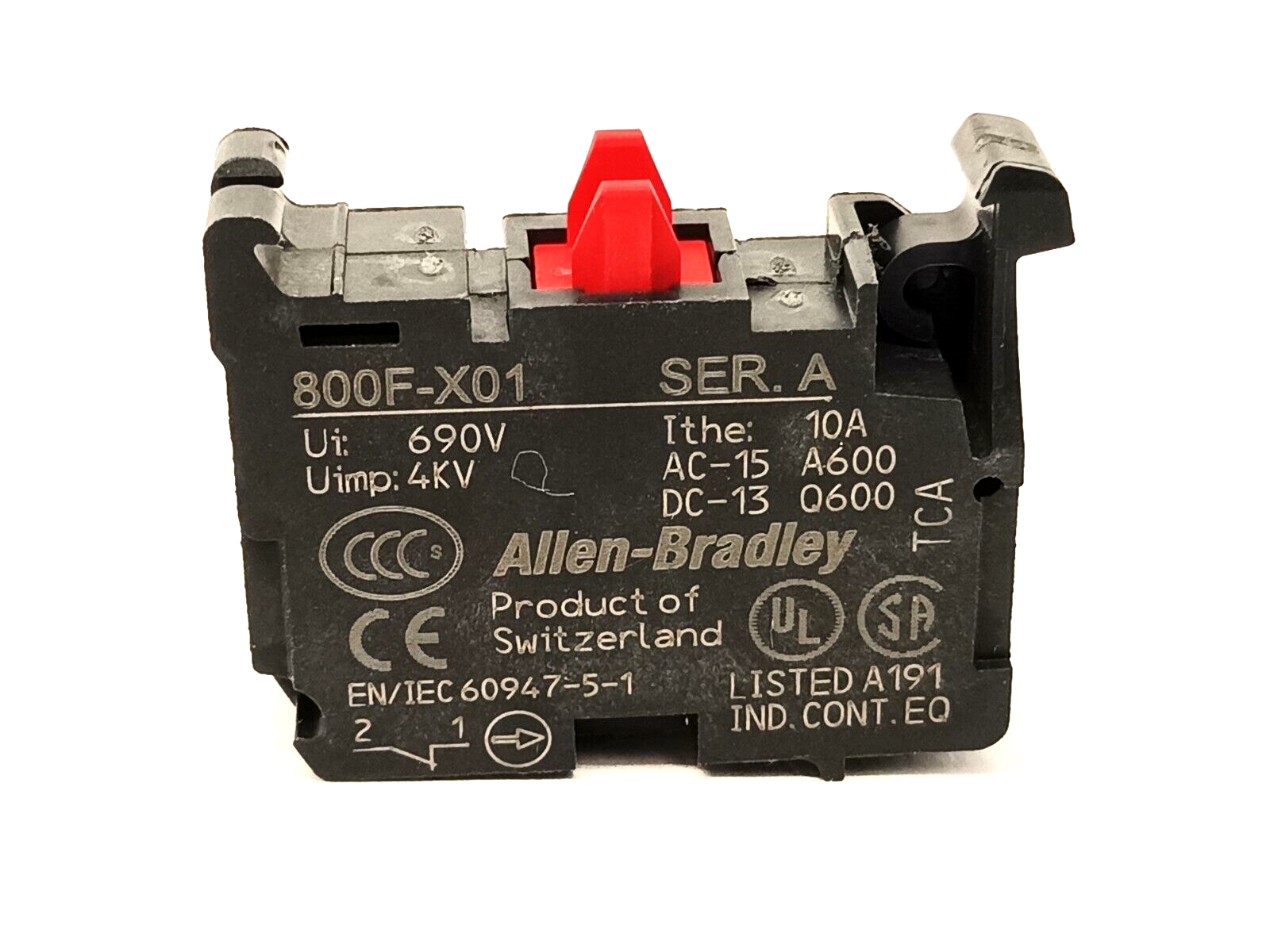 Allen Bradley 800F-X01 Ser A Contact Block 22.5mm Plastic 1 NO | eBay