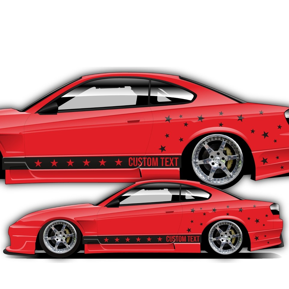 Custom Text Stars Livery Custom Racing Decals Drift Racing Door Banner ...