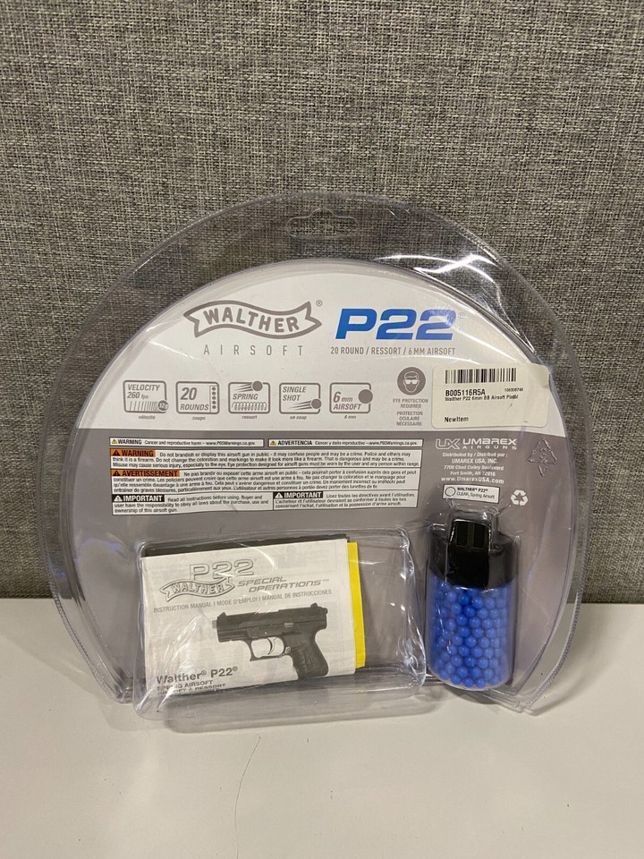 260 FPS LICENSED WALTHER P22 CLEAR SPRING AIRSOFT PISTOL HAND GUN w ...