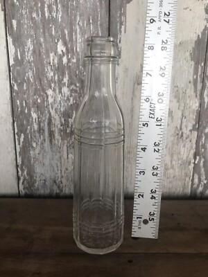 Antique PJ Ritter Company Clear Glass Ketchup Condiments Bottle Edged ...