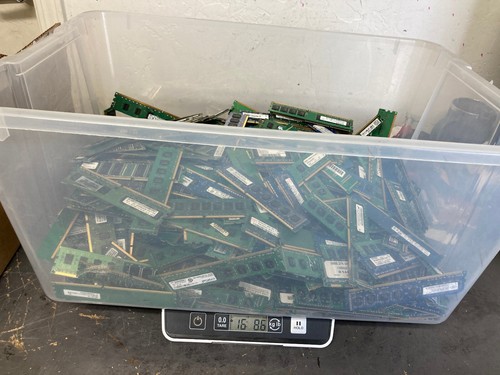 16LB 8OZ Lot Of Scrap Memory Ram for Gold Recovery Properly Tared No ...