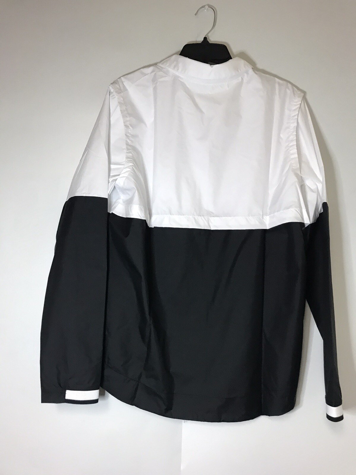 NIKE LIGHTWEIGHT COACHES JACKET MENS MEDIUM WHITE/BLACK/BLACK HALF ZIP ...