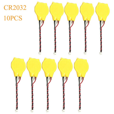 10pcs Battery CR2032 Wire 2pin 3V For Laptop Motherboard Notebook KTS ...