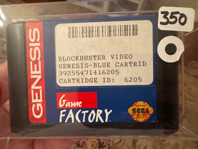 Rare Sega Genesis Blockbuster Video Blue Game Factory Cartridge, Great ...