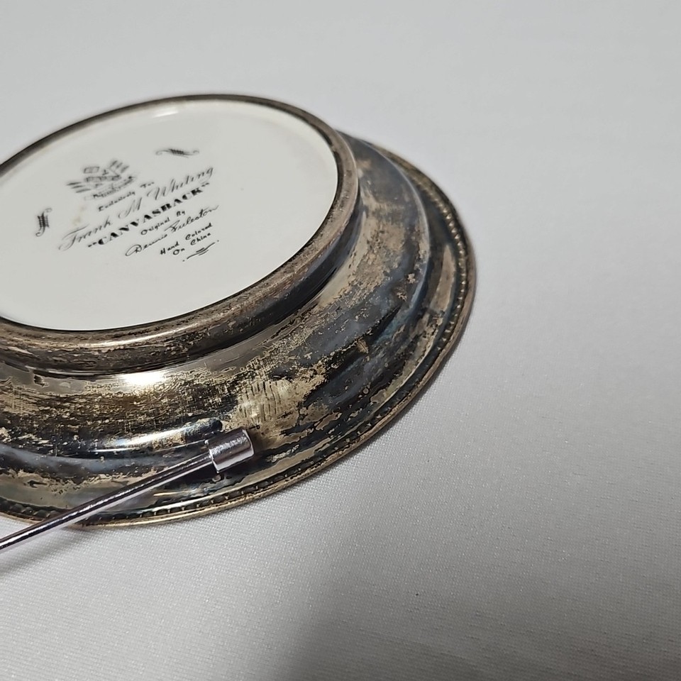 Frank M. Whiting Mallard Sterling Silver Ceramic Coaster Dish Lot Of 2 ...