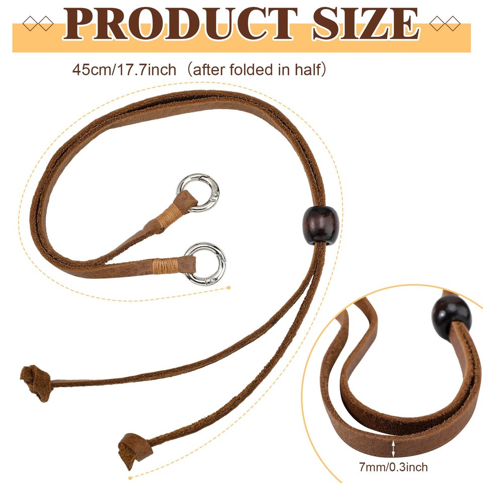 3 Pieces Leather Hat Chin Strap Stampede Strings for Cowboy Hats ...