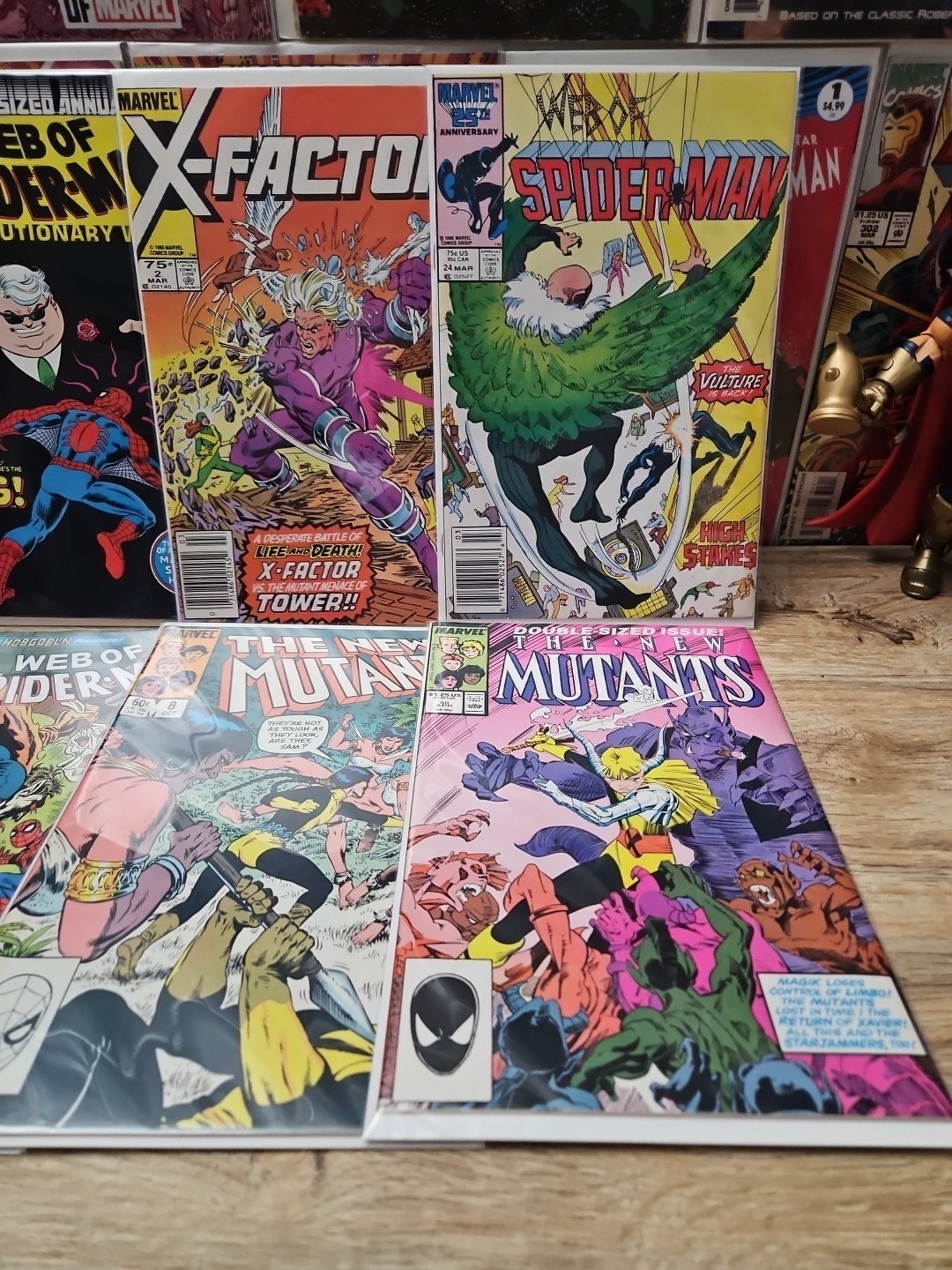 Lot of 6 new mutants 8 50 web of spiderman 24 48 annual 4 x factor 2 | eBay
