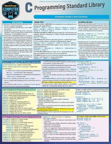 C Programming Language Standard Library: A Quickstudy Laminated Reference Guide 9781423251767| eBay