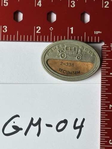Vintage GM General Motors Employee Badge Fisher Body Tecumseh | eBay