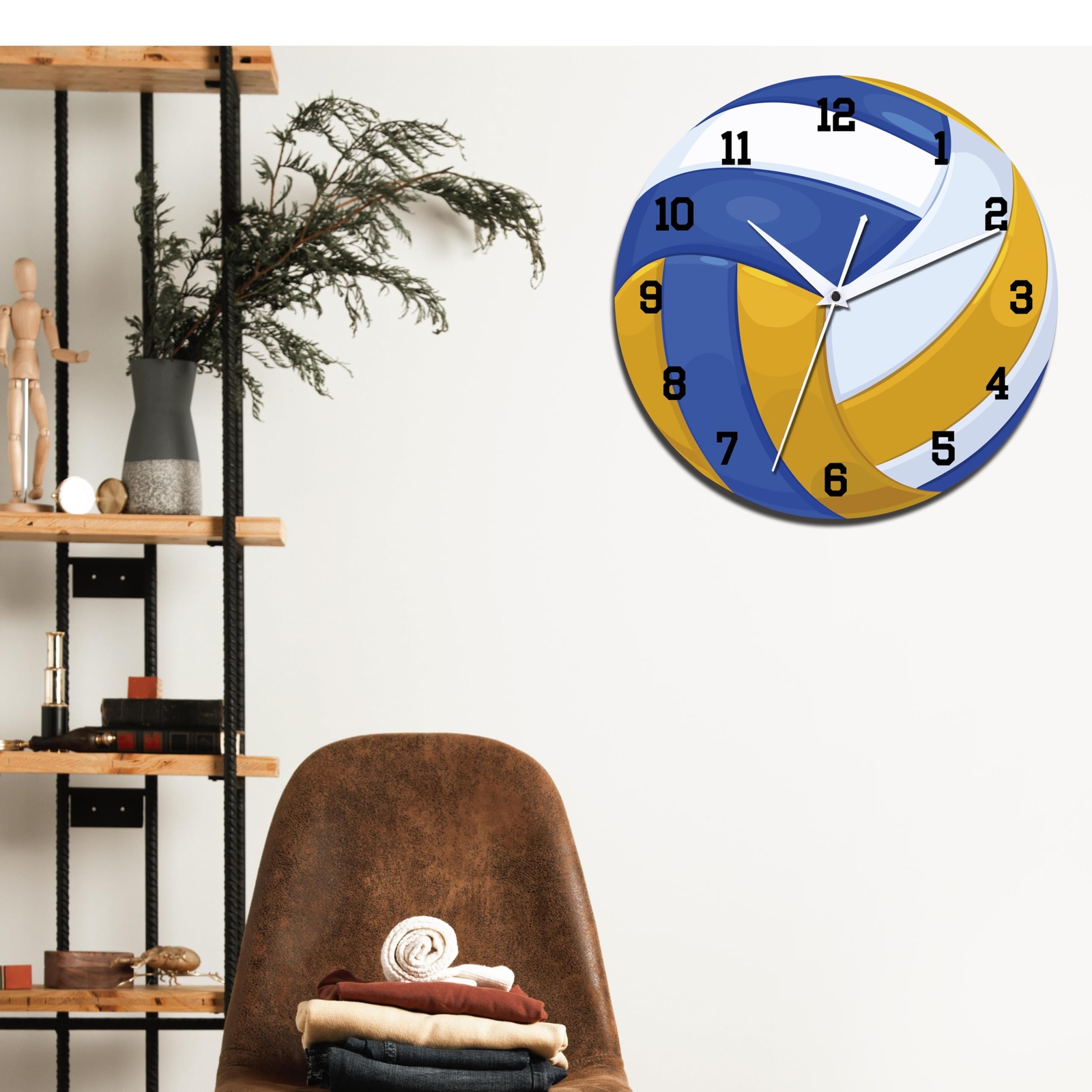 12 Inch Sports Themed Wall Clock with Volleyball DialSilent Clock ...