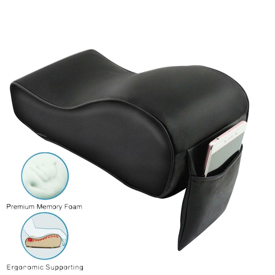 Universal Car Center Console Arm Rest Cover Seat Box Pad PU Leather ...