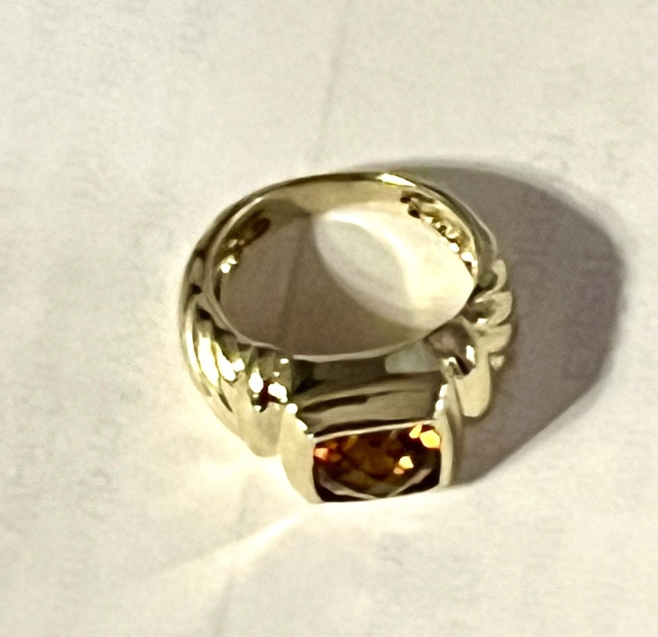David Yurman Citrine 18K Gold Ring - all gold, no silver | eBay