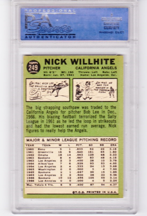 1967 TOPPS #249 NICK WILLHITE PSA 8 NM-MT CALIFORNIA ANGELS | eBay