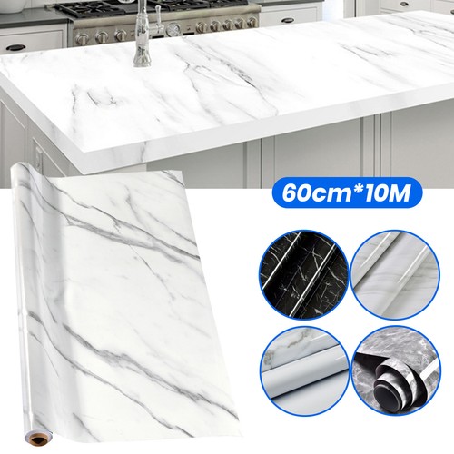 60cm*10m Self Adhesive Wallpaper Roll Marble Paper Peel Stick Kitchen ...