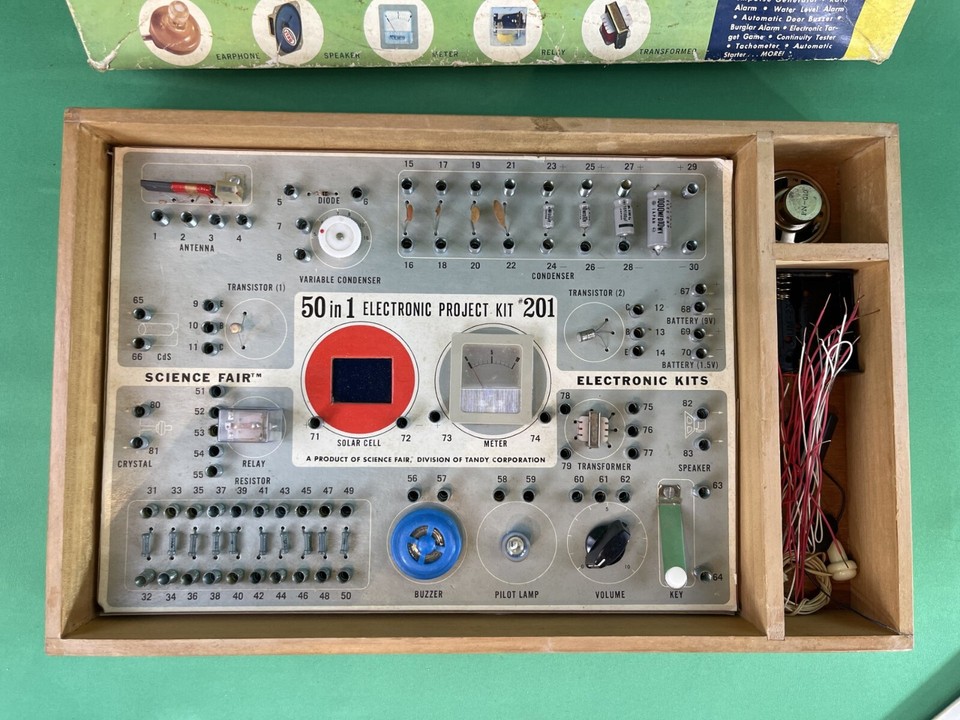 Radio Shack Science Fair Electronic Project Kit #201 50 in 1 - 1960s | eBay