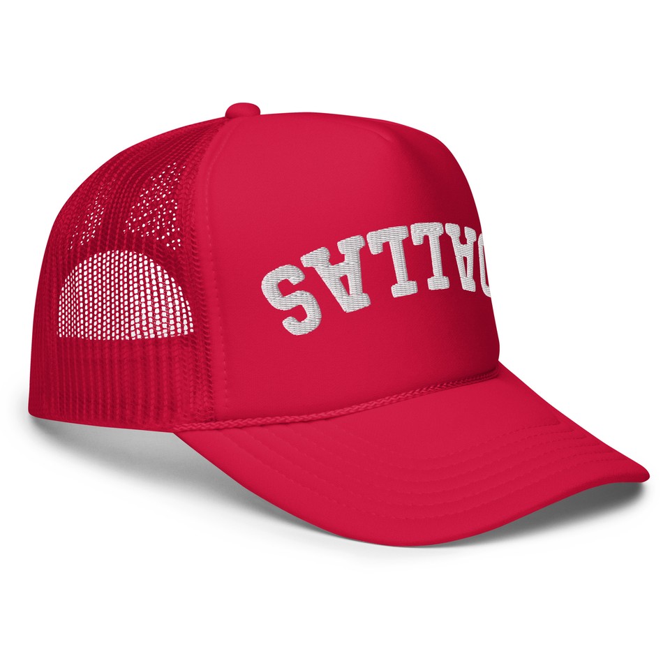 Upside Down Dallas Snapback Hat, Inverted Dallas Embroidered Trucker ...