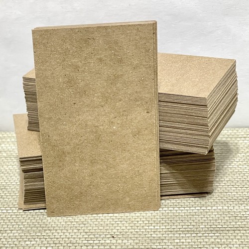 100 Blank Business Cards 2x3.5 in Brown 22 pt Chipboard Eco Cardstock ...