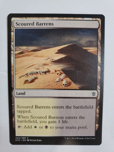 MTG Magic The Gathering Card Scoured Barrens Land Khans of Tarkir 2014 ...