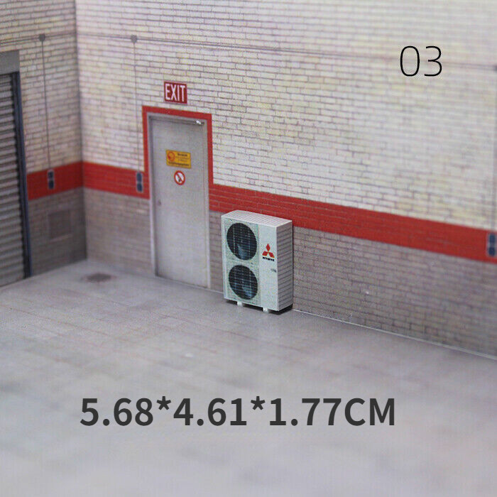 Diorama 1/18 Air Conditioner Outdoor Unit Model Garage Scene Display ...