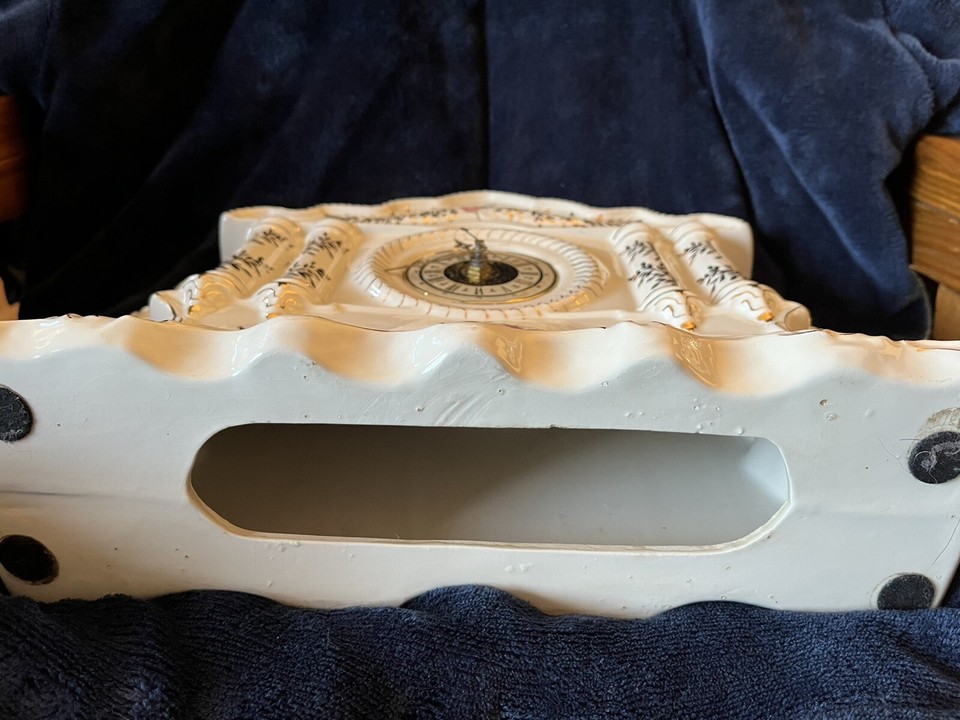 Narco Mantle Clock ~Porcelain ~ Vintage 1982. Beautiful pink flowers ...