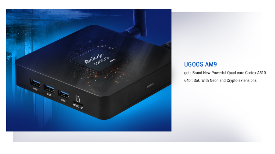 UGOOS AM9 TV Box Android 14 Amlogic S905x5 4G 64G WiFi 1000M AV1 H.265 ...