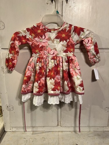 Girl August Red/pink Boutique With Flowers Dress Girls EUC Size 2 | eBay