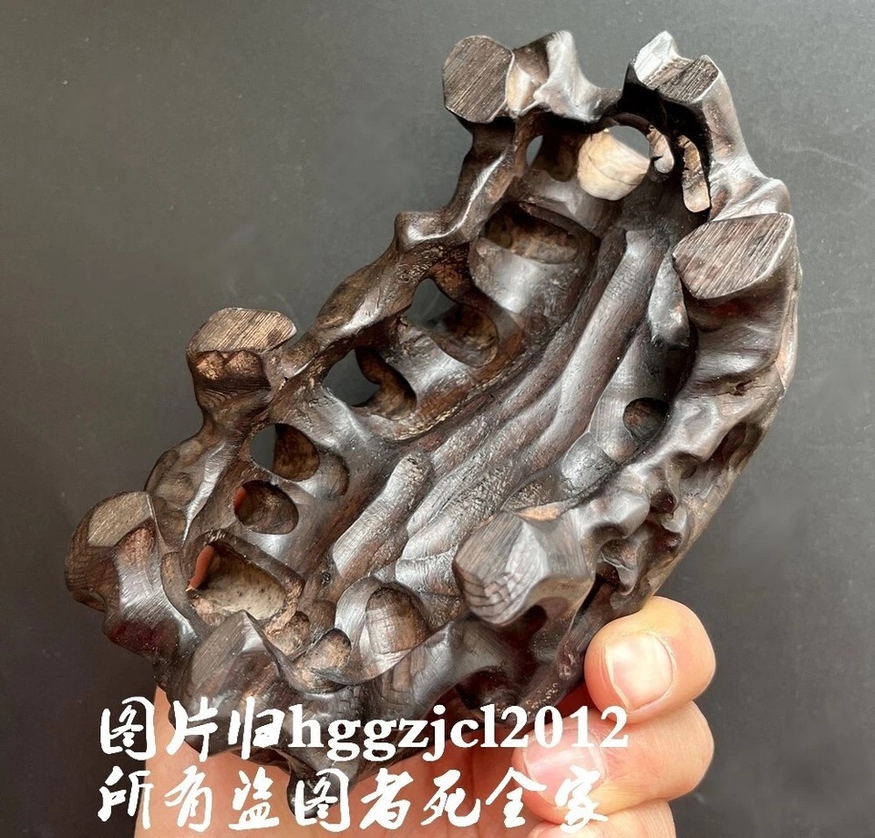 Natural Ebony Wood Carved Display Rack Tree Root Bonsai Pot Art Vase ...