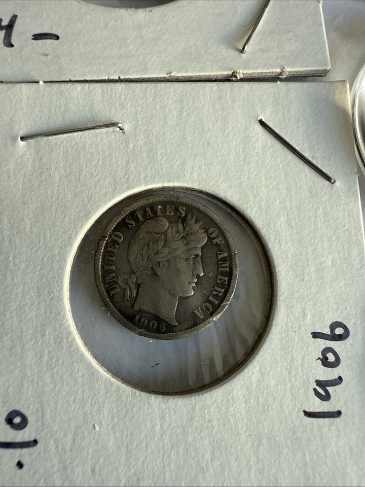 5 Barber Quarters- 9 Barber Dimes 90% Silver Circulated Coins Lot (2.15 ...