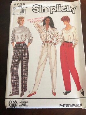 🌷SIMPLICITY #9785 - LADIES ( 3 STYLE ) PANTS w/PLEATED FRONT PATTERN 6 ...