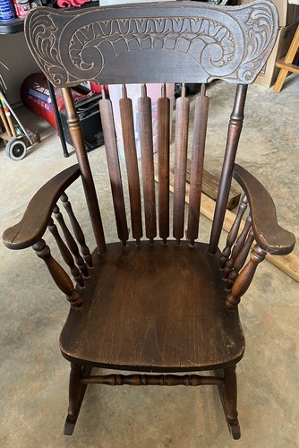 Antique Civil War Era 1860’s Wood Porch Rocking Chair Good Shape ...