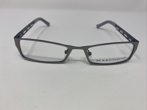 MARCHON EYEGLASSES FRAME M215 047 50/17/135 SILVER/BLUE FULL RIM JS71 ...