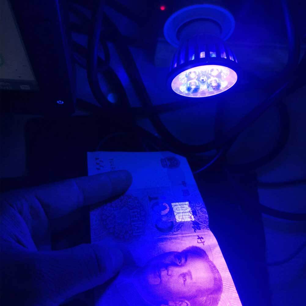 5W E27 UV Ultraviolet Purple LED Spotlight Bulb Home Lamp Light AC 85 ...