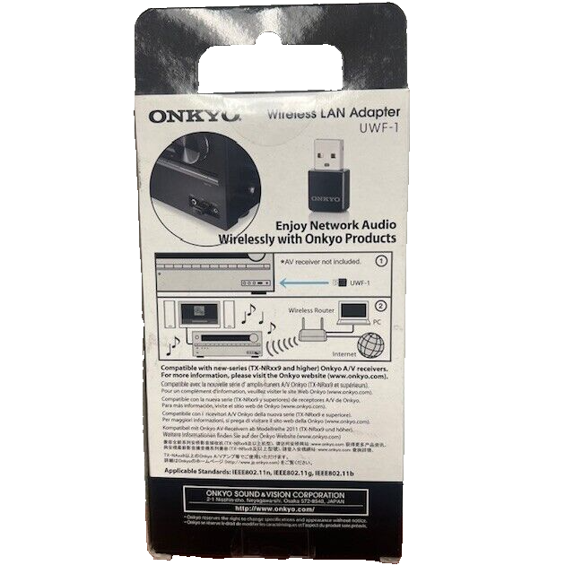 Genuine Onkyo UWF-1 USB 802.11n Wi-Fi Wireless LAN Receiver Adapter ...