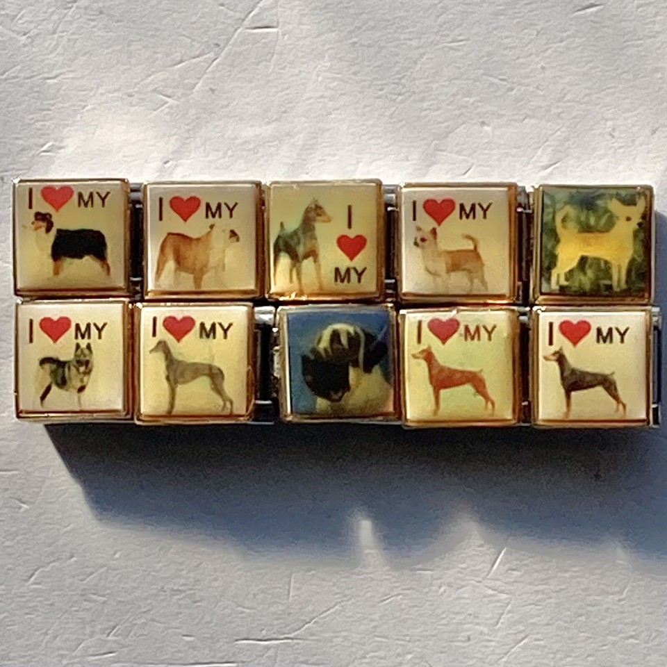 100 Piece ITALIAN CHARMS 9 MM Dogs Mixed Lot # 131 Wholesale New Old ...