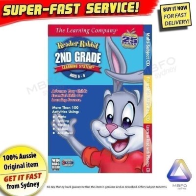 Reader Rabbit Grade 2 PC Windows 2nd Class Reading spelling educational ...