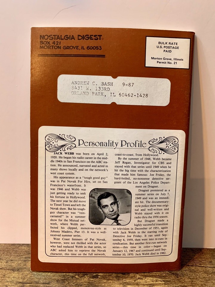 NOSTALGIA DIGEST and RADIO GUIDE MAGAZINE Woody Herman October ...