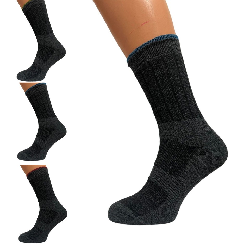 Cotton Rich Elasticated Welt Ankle & Foot Pack of 3 Mens Work Wear ...