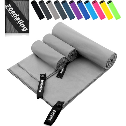 Handtuch Set, Microfaser, 160x80cm, 80x40cm, schnelltrocknend, sport ...