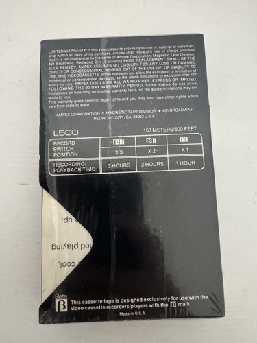Vintage Ampex Videocassette T120 VHS Made In USA Factory for sale ...