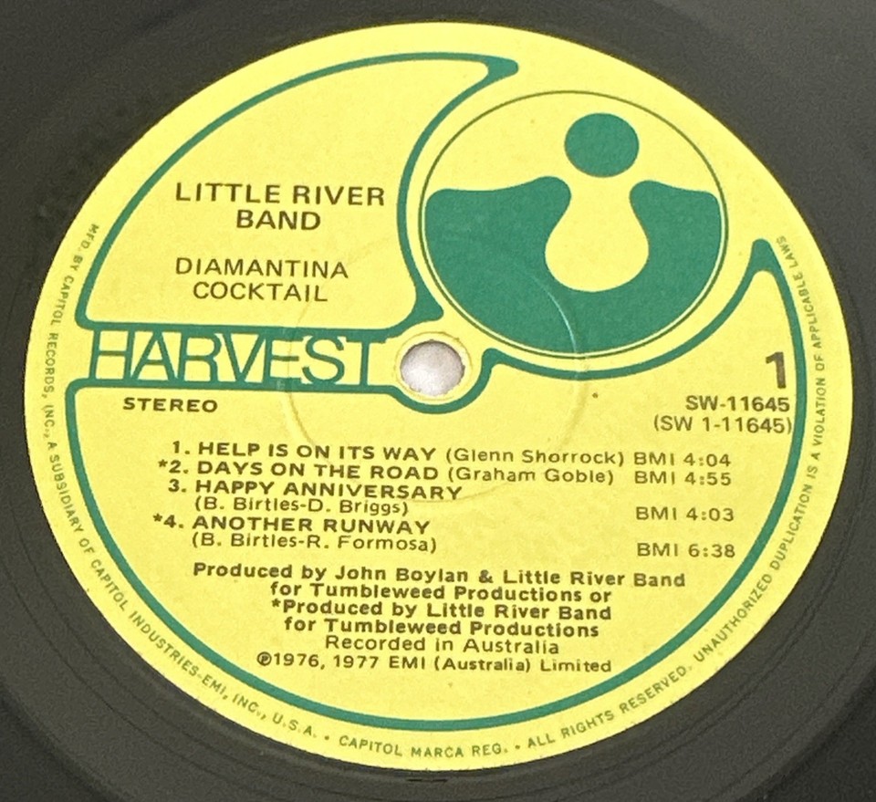 Little River Band - Diamantina Cocktail - Australian Press Lp Vinyl ...