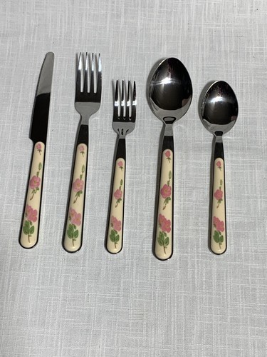 Franciscan Desert Rose Stainless Flatware Utensils Cutlery 5 piece ...