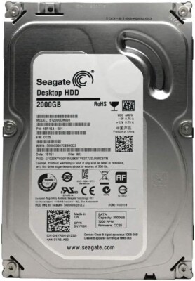 Seagate 2TB HDD Internal Hard Drive 7200RPM SATA III 3.5" ST2000DM001 ...