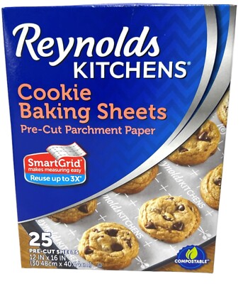 Reynolds Kitchens Cookie Baking Sheets Parchment Paper 25 Sheets | eBay