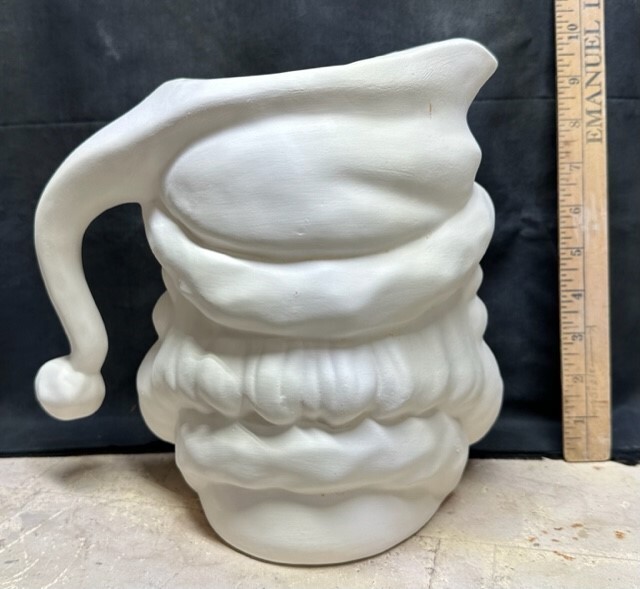 Woodley Ceramic Bisque Santa Head Pitcher Ready to Paint | eBay