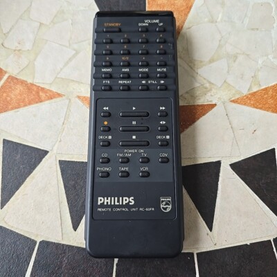 PHILIPS RC-60FR Audio System Remote Control Unit TV Black | eBay