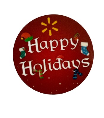 Rare WALMART Christmas Ball "Happy Holidays" Lapel Pin Stockings Hats ...