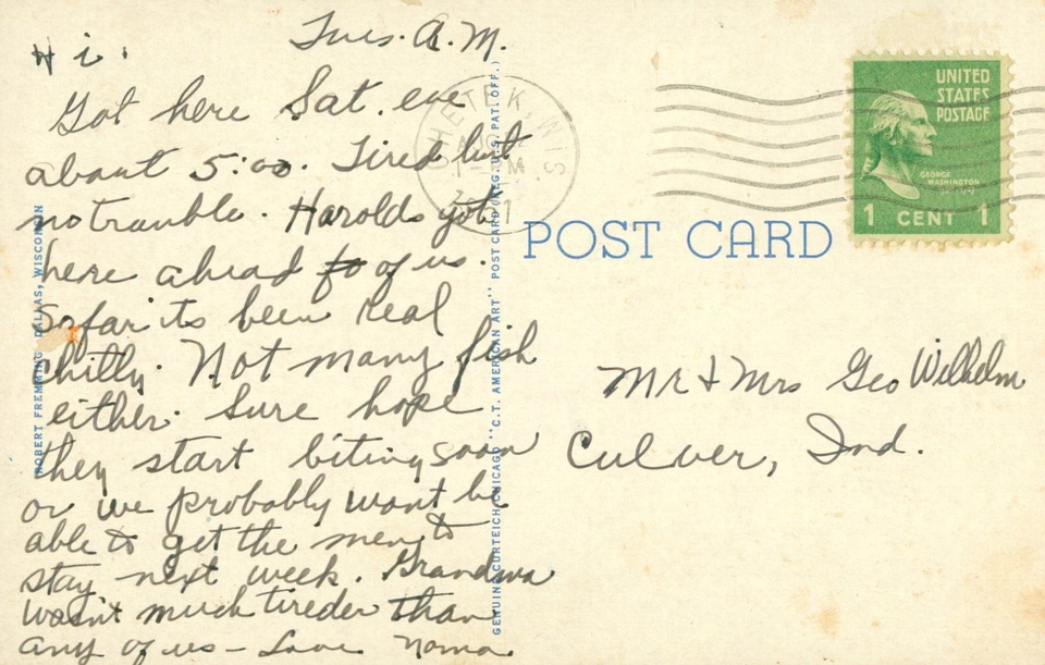 Postcard the Long Bridge at Chetek Wisconsin WI Lake | eBay