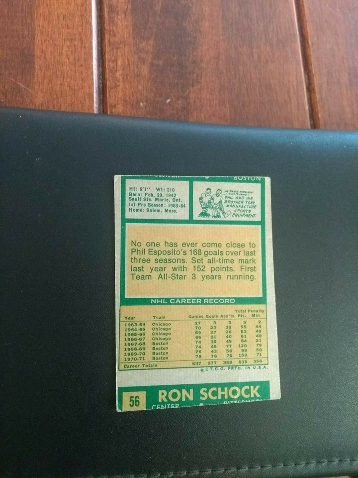 topps 71/72 Ron Schock | eBay