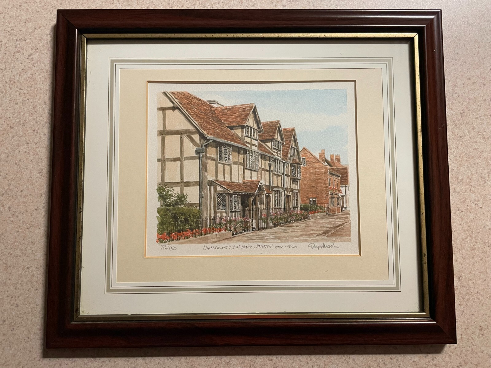 Glyn Martin "Shakespeare's Birthplace" Watercolor Print Limited Edition ...